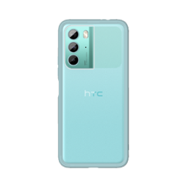 HTC U23 透視雙料防震邊框殼- 藍色